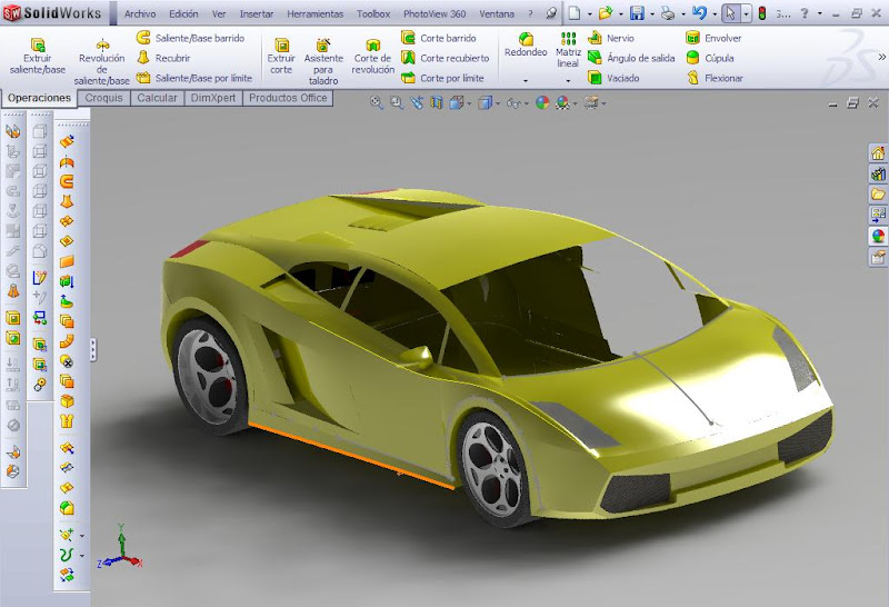 SOLIDWORKS DISEÑO Y PROYECTOS !!!: Lamborghini Gallardo SolidWorks